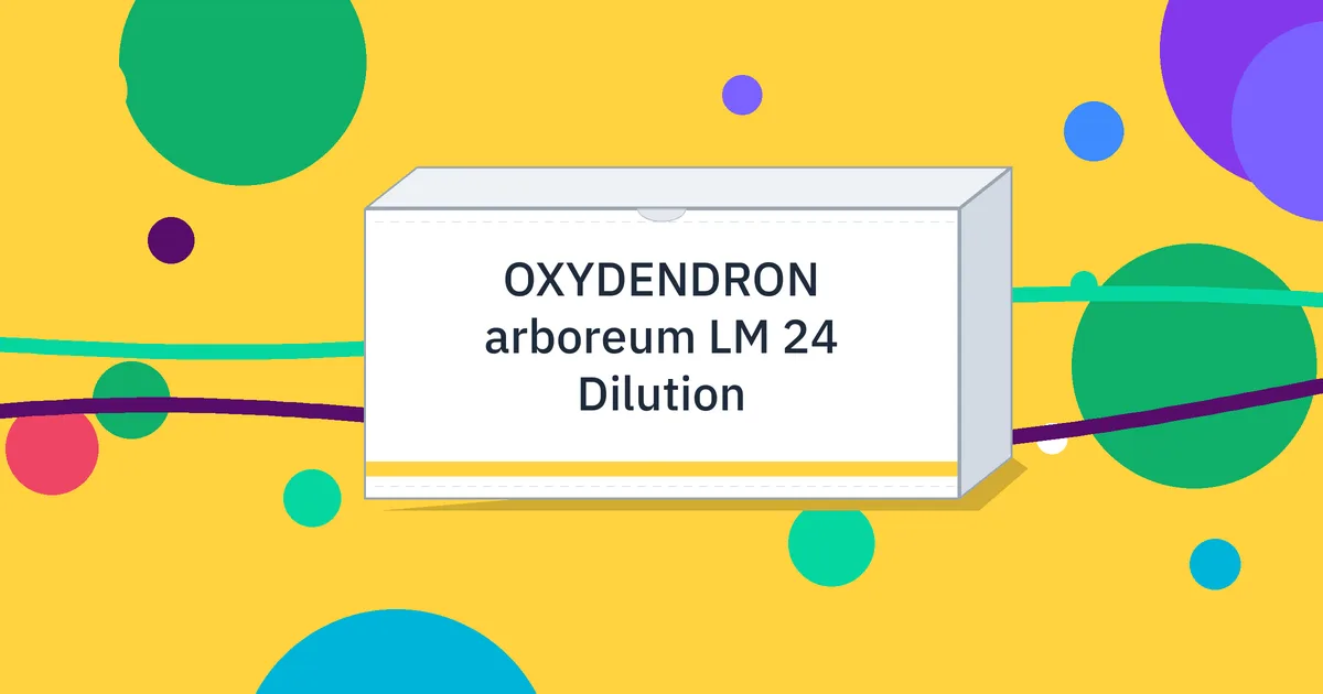 Symbolbild: Packung mit der Aufschrift OXYDENDRON arboreum LM 24 Dilution (PZN 13629544) – Verfügbarkeit und Bezug in Apotheken in Frankfurt am Main