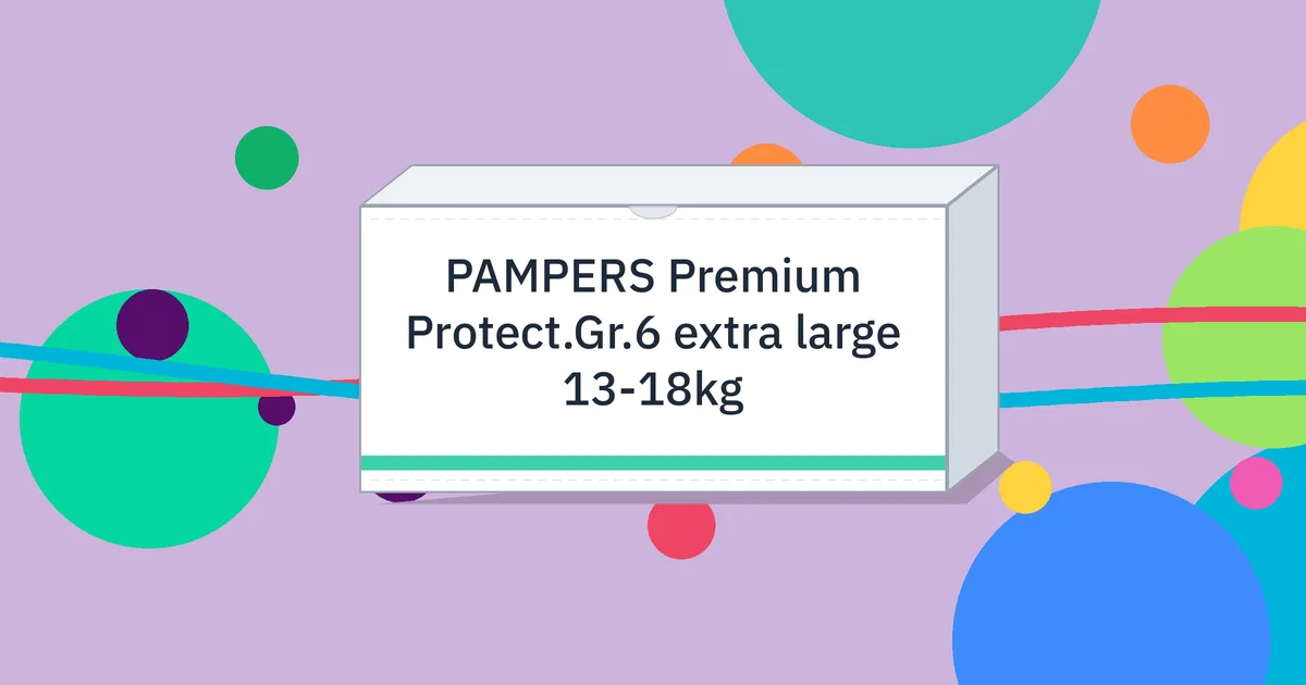 Symbolbild: Packung mit der Aufschrift PAMPERS Premium Protect.Gr.6 extra large 13-18kg (PZN 17970814) – Verfügbarkeit und Bezug in Apotheken in Frankfurt am Main