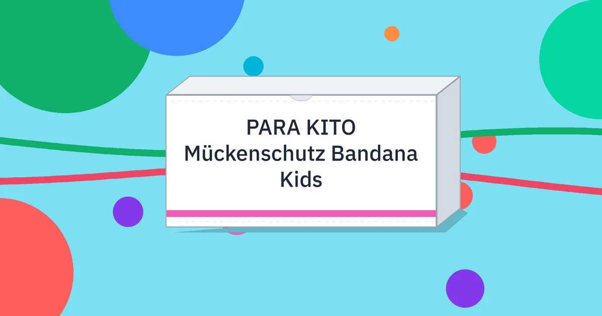 Symbolbild: Packung mit der Aufschrift PARA KITO Mückenschutz Bandana Kids (PZN 16774264) – Verfügbarkeit und Bezug in Apotheken in Frankfurt am Main