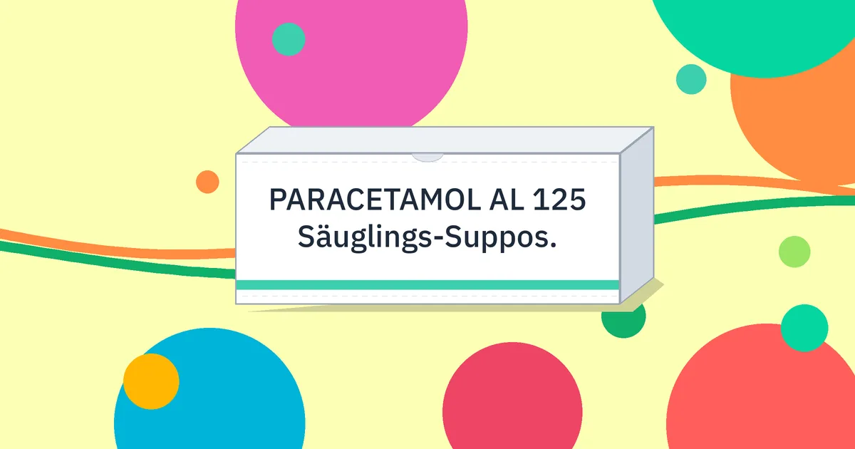 Symbolbild: Packung mit der Aufschrift PARACETAMOL AL 125 Säuglings-Suppos. (PZN 03295065) – Verfügbarkeit und Bezug in Apotheken in Frankfurt am Main