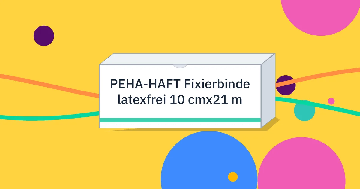 Symbolbild: Packung mit der Aufschrift PEHA-HAFT Fixierbinde latexfrei 10 cmx21 m (PZN 19767661) – Verfügbarkeit und Bezug in Apotheken in Frankfurt am Main
