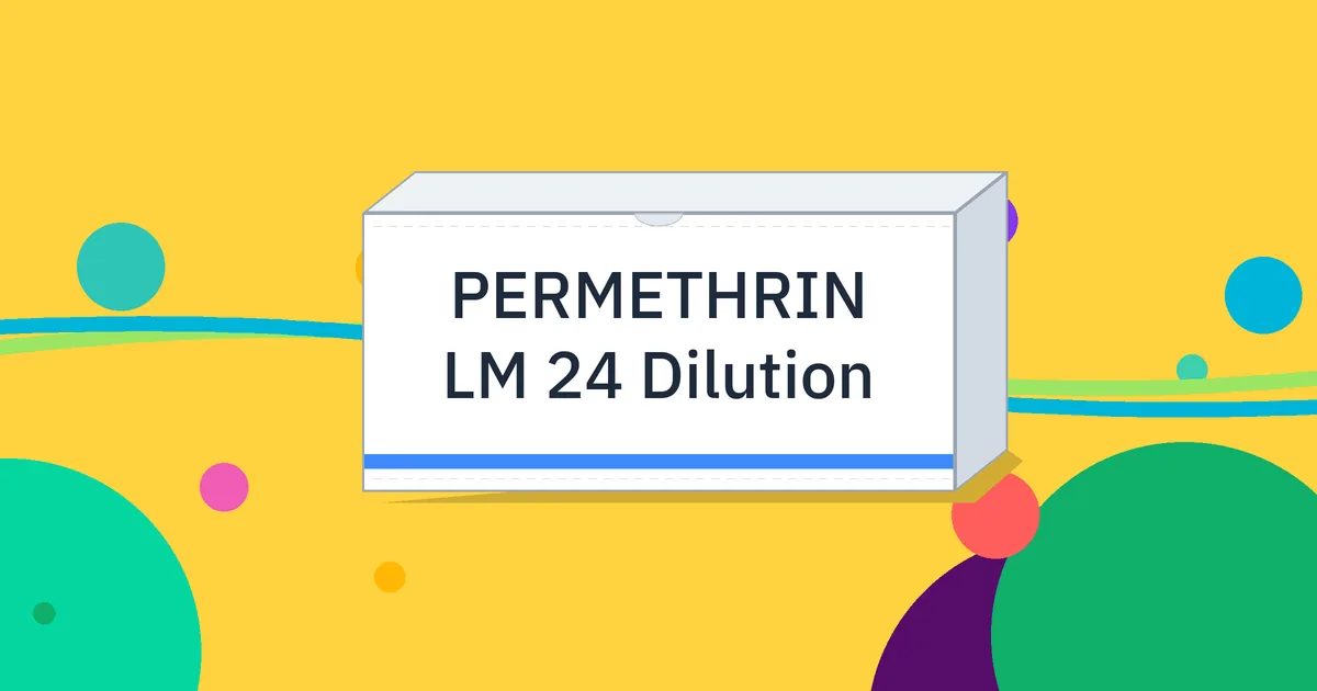 Symbolbild: Packung mit der Aufschrift PERMETHRIN LM 24 Dilution (PZN 13635705) – Verfügbarkeit und Bezug in Apotheken in Frankfurt am Main