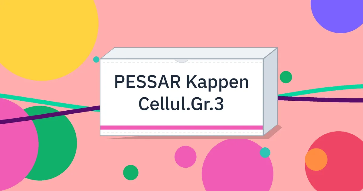 Symbolbild: Packung mit der Aufschrift PESSAR Kappen Cellul.Gr.3 (PZN 01734483) – Verfügbarkeit und Bezug in Apotheken in Frankfurt am Main