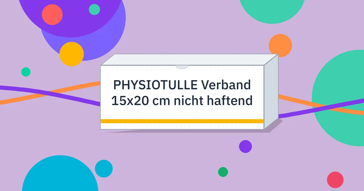 Symbolbild: Packung mit der Aufschrift PHYSIOTULLE Verband 15x20 cm nicht haftend (PZN 09892750) – Verfügbarkeit und Bezug in Apotheken in Frankfurt am Main