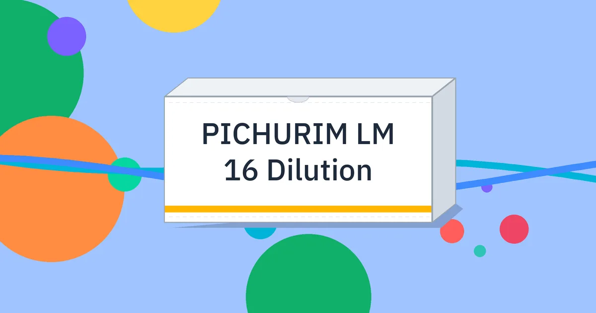 Symbolbild: Packung mit der Aufschrift PICHURIM LM 16 Dilution (PZN 13641172) – Verfügbarkeit und Bezug in Apotheken in Frankfurt am Main