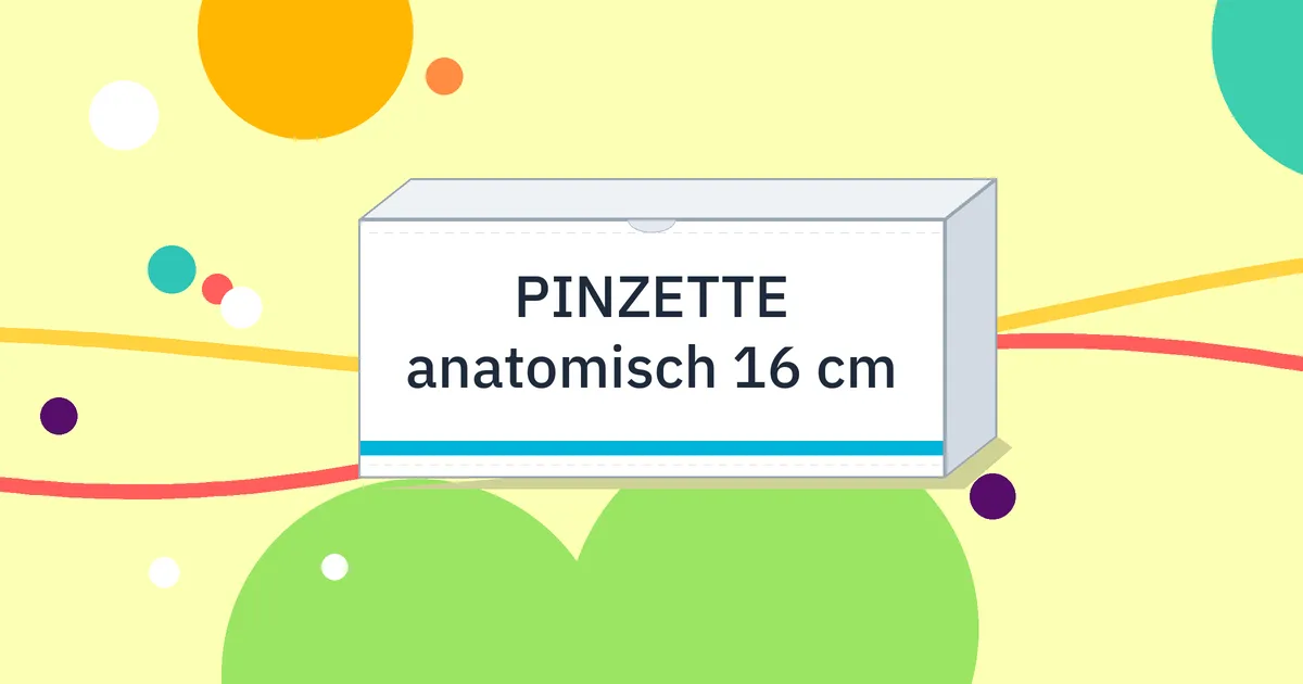 Symbolbild: Packung mit der Aufschrift PINZETTE anatomisch 16 cm (PZN 08922070) – Verfügbarkeit und Bezug in Apotheken in Frankfurt am Main