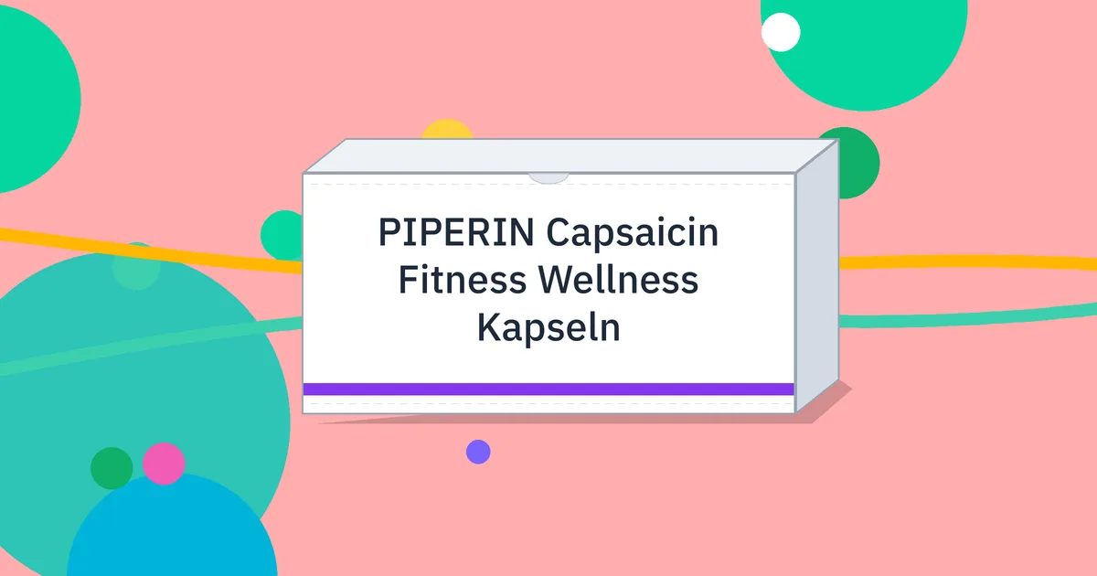 Symbolbild: Packung mit der Aufschrift PIPERIN Capsaicin Fitness Wellness Kapseln (PZN 12146068) – Verfügbarkeit und Bezug in Apotheken in Frankfurt am Main