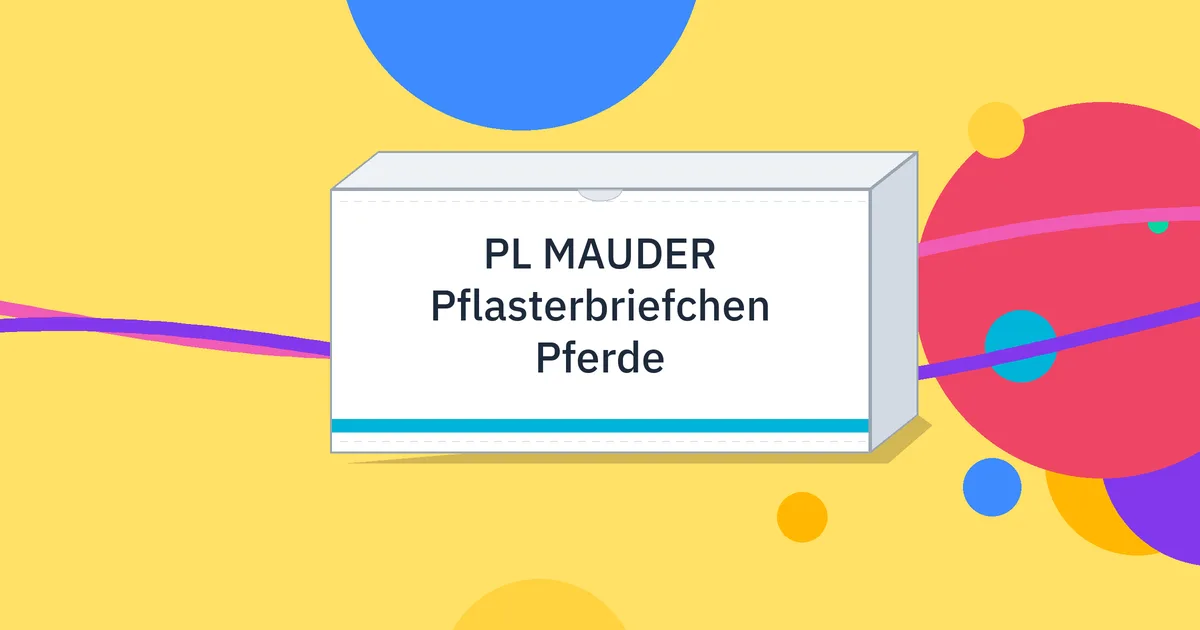 Symbolbild: Packung mit der Aufschrift PL MAUDER Pflasterbriefchen Pferde (PZN 19435195) – Verfügbarkeit und Bezug in Apotheken in Frankfurt am Main