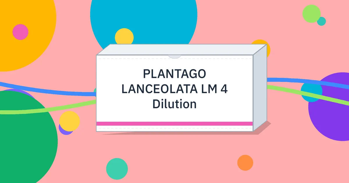 Symbolbild: Packung mit der Aufschrift PLANTAGO LANCEOLATA LM 4 Dilution (PZN 13036666) – Verfügbarkeit und Bezug in Apotheken in Frankfurt am Main