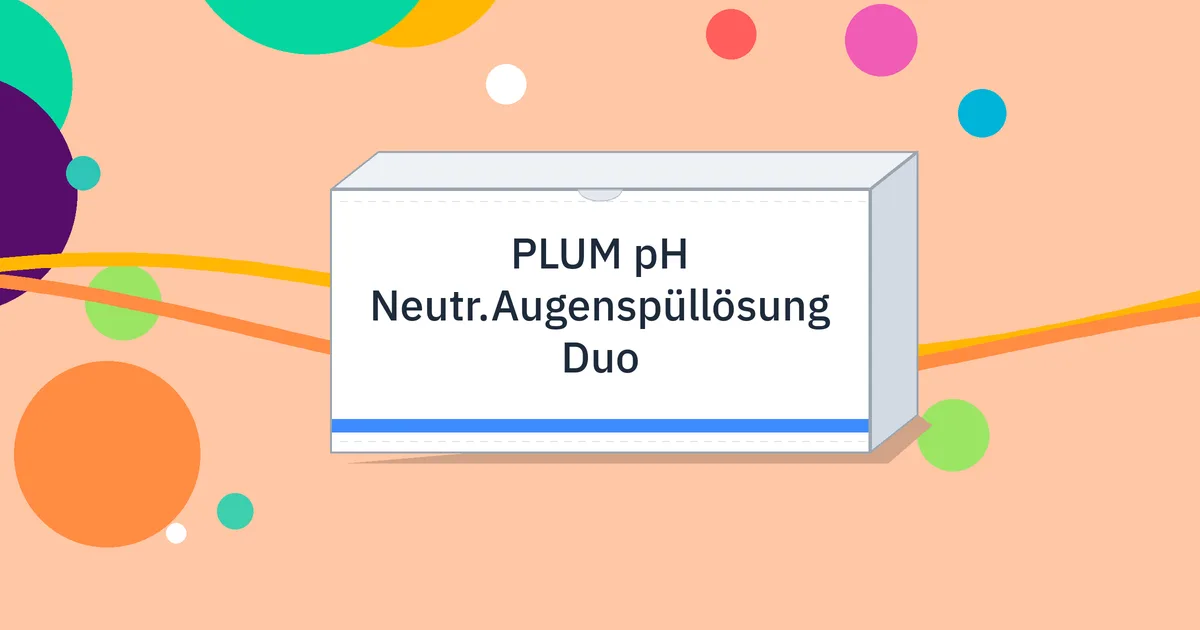 Symbolbild: Packung mit der Aufschrift PLUM pH Neutr.Augenspüllösung Duo (PZN 06134552) – Verfügbarkeit und Bezug in Apotheken in Frankfurt am Main
