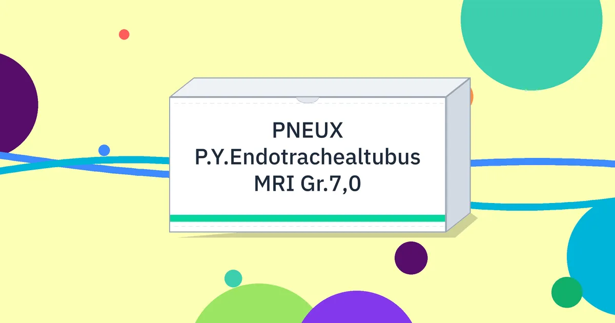 Symbolbild: Packung mit der Aufschrift PNEUX P.Y.Endotrachealtubus MRI Gr.7,0 (PZN 14165928) – Verfügbarkeit und Bezug in Apotheken in Frankfurt am Main
