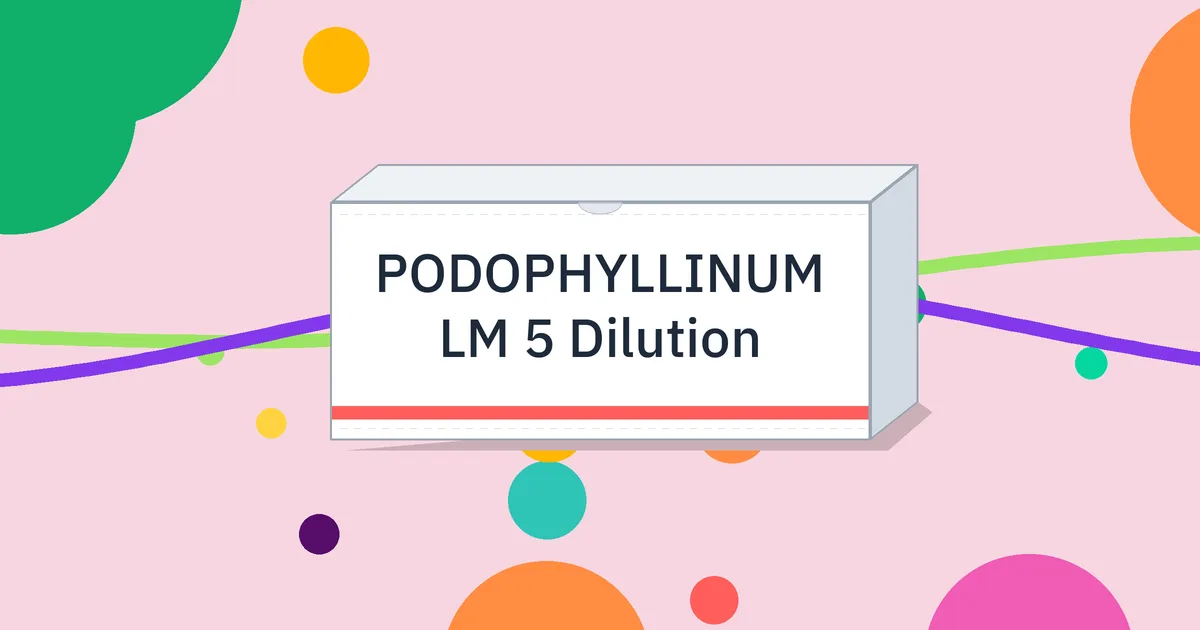 Symbolbild: Packung mit der Aufschrift PODOPHYLLINUM LM 5 Dilution (PZN 13660910) – Verfügbarkeit und Bezug in Apotheken in Frankfurt am Main