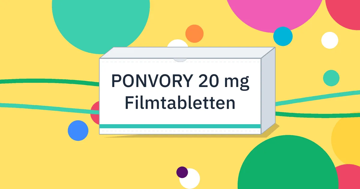 Symbolbild: Packung mit der Aufschrift PONVORY 20 mg Filmtabletten (PZN 18835834) – Verfügbarkeit und Bezug in Apotheken in Frankfurt am Main