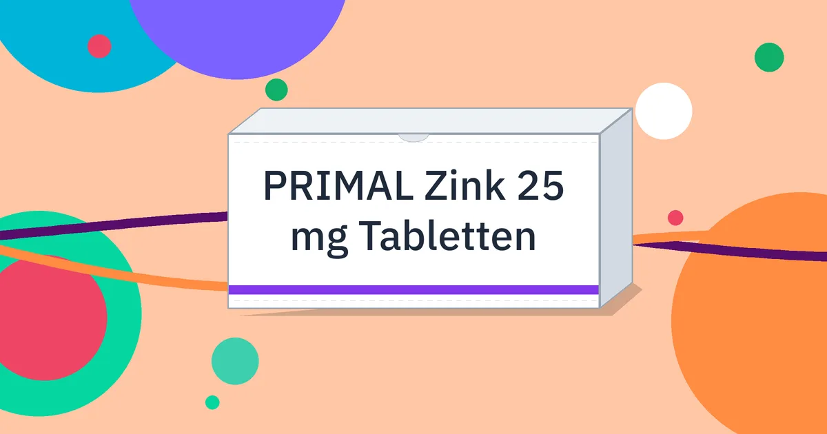 Symbolbild: Packung mit der Aufschrift PRIMAL Zink 25 mg Tabletten (PZN 16204578) – Verfügbarkeit und Bezug in Apotheken in Frankfurt am Main