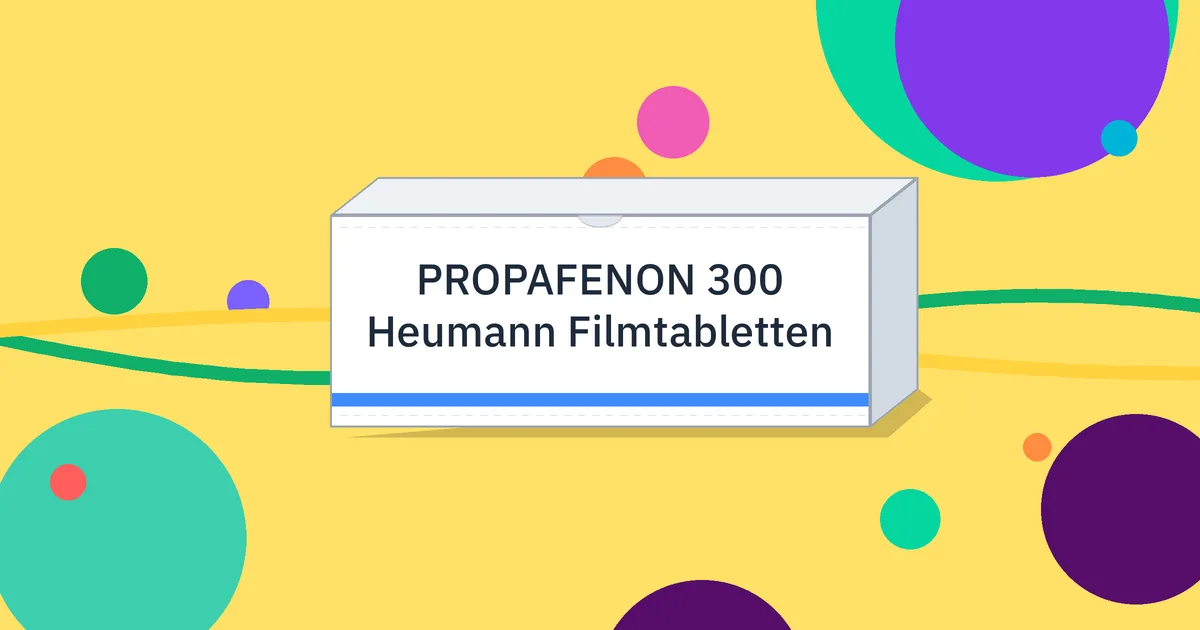 Symbolbild: Packung mit der Aufschrift PROPAFENON 300 Heumann Filmtabletten (PZN 04473149) – Verfügbarkeit und Bezug in Apotheken in Frankfurt am Main