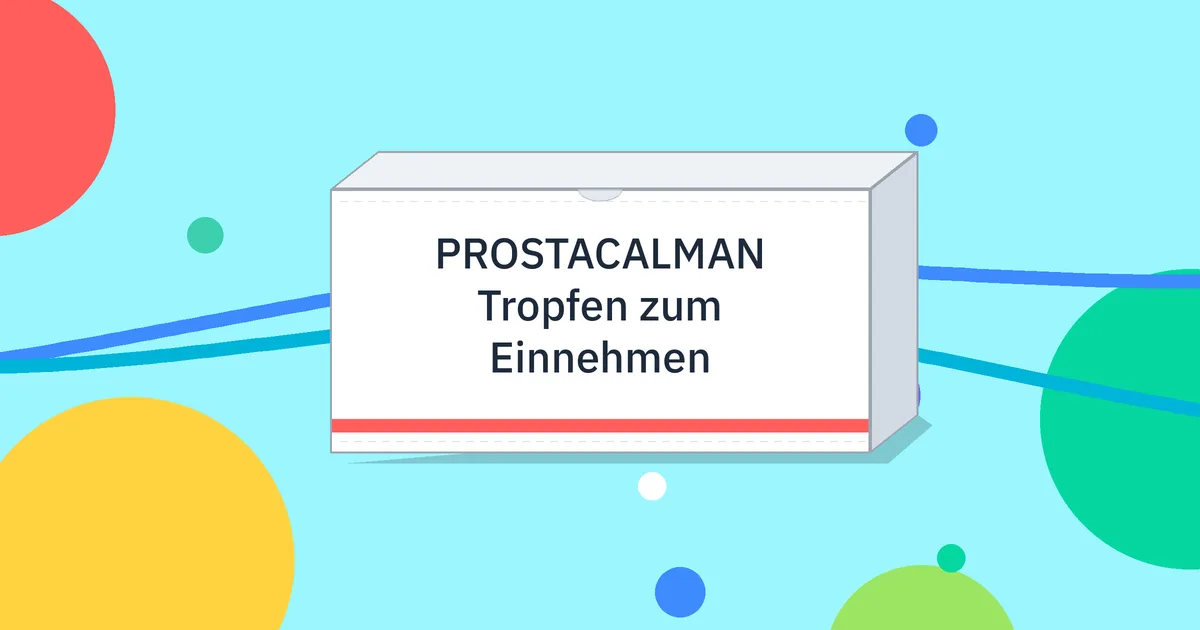 Symbolbild: Packung mit der Aufschrift PROSTACALMAN Tropfen zum Einnehmen (PZN 13588532) – Verfügbarkeit und Bezug in Apotheken in Frankfurt am Main