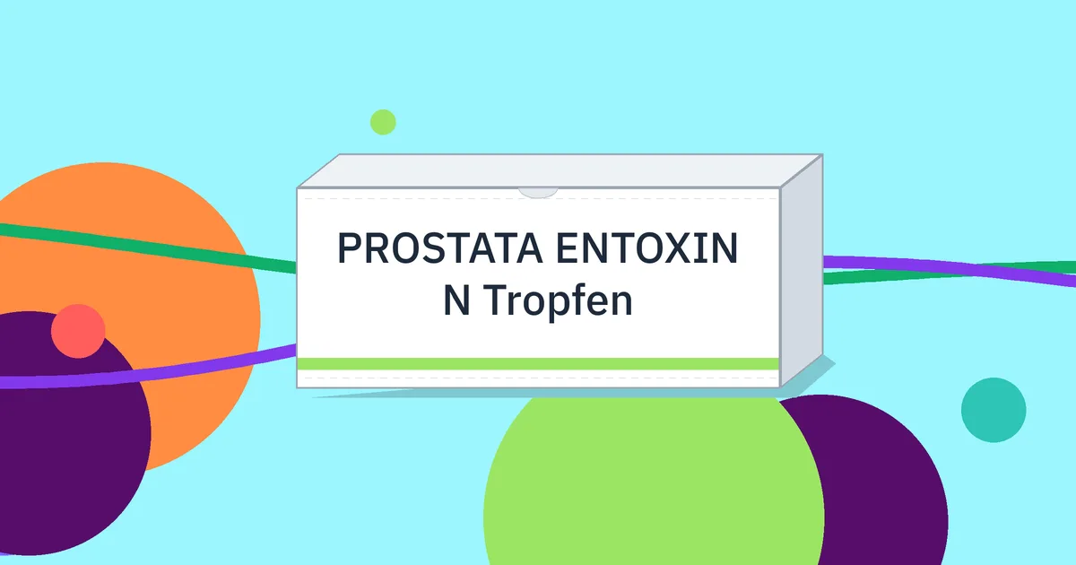 Symbolbild: Packung mit der Aufschrift PROSTATA ENTOXIN N Tropfen (PZN 03935240) – Verfügbarkeit und Bezug in Apotheken in Frankfurt am Main