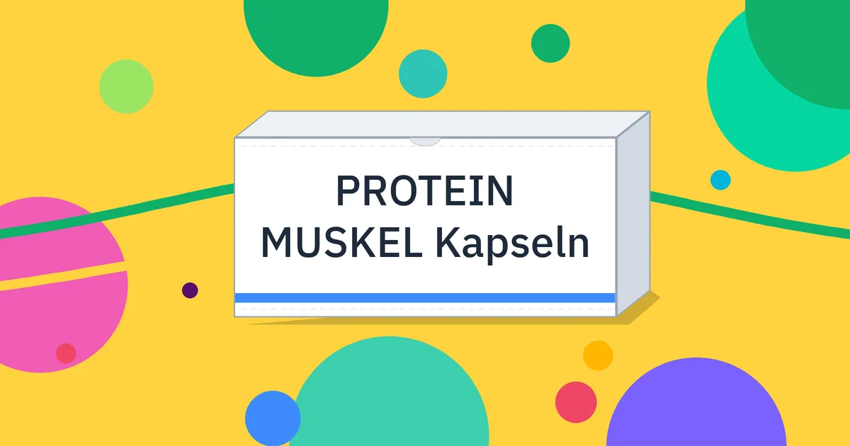 Symbolbild: Packung mit der Aufschrift PROTEIN MUSKEL Kapseln (PZN 18371820) – Verfügbarkeit und Bezug in Apotheken in Frankfurt am Main