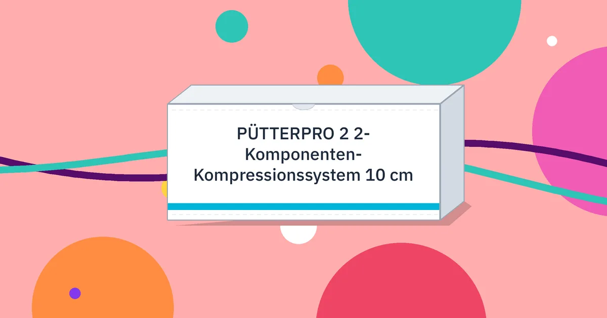 Symbolbild: Packung mit der Aufschrift PÜTTERPRO 2 2-Komponenten-Kompressionssystem 10 cm (PZN 18680981) – Verfügbarkeit und Bezug in Apotheken in Frankfurt am Main