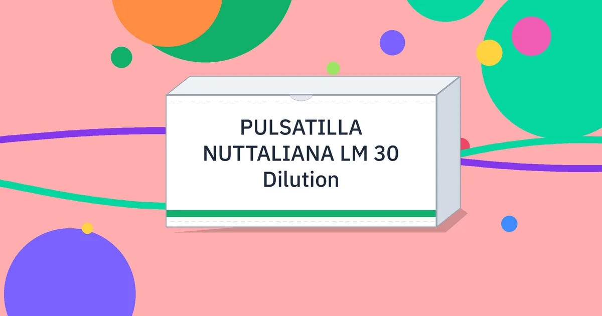 Symbolbild: Packung mit der Aufschrift PULSATILLA NUTTALIANA LM 30 Dilution (PZN 13671546) – Verfügbarkeit und Bezug in Apotheken in Frankfurt am Main