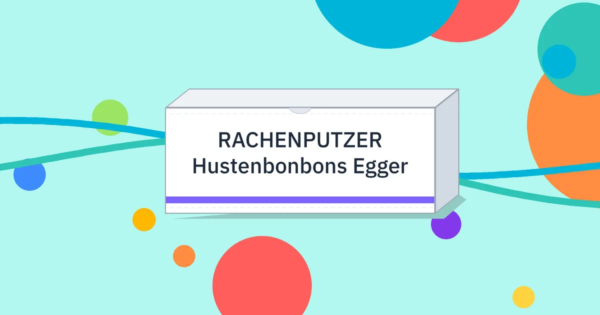 Symbolbild: Packung mit der Aufschrift RACHENPUTZER Hustenbonbons Egger (PZN 00464946) – Verfügbarkeit und Bezug in Apotheken in Frankfurt am Main