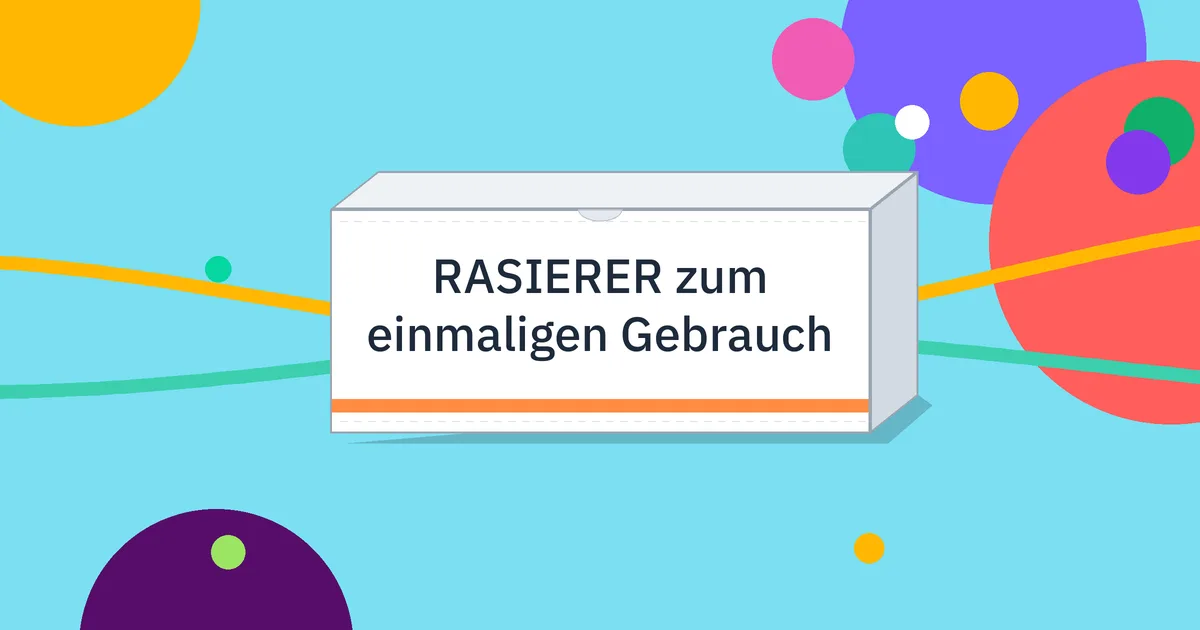 Symbolbild: Packung mit der Aufschrift RASIERER zum einmaligen Gebrauch (PZN 03167485) – Verfügbarkeit und Bezug in Apotheken in Frankfurt am Main