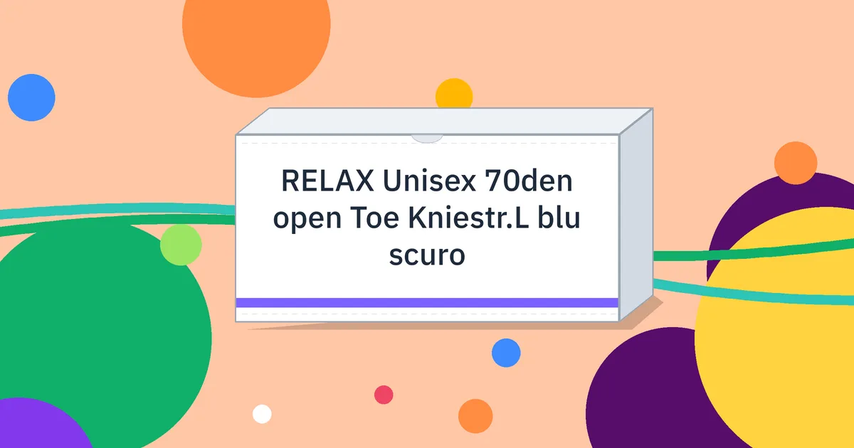 Symbolbild: Packung mit der Aufschrift RELAX Unisex 70den open Toe Kniestr.L blu scuro (PZN 16224552) – Verfügbarkeit und Bezug in Apotheken in Frankfurt am Main