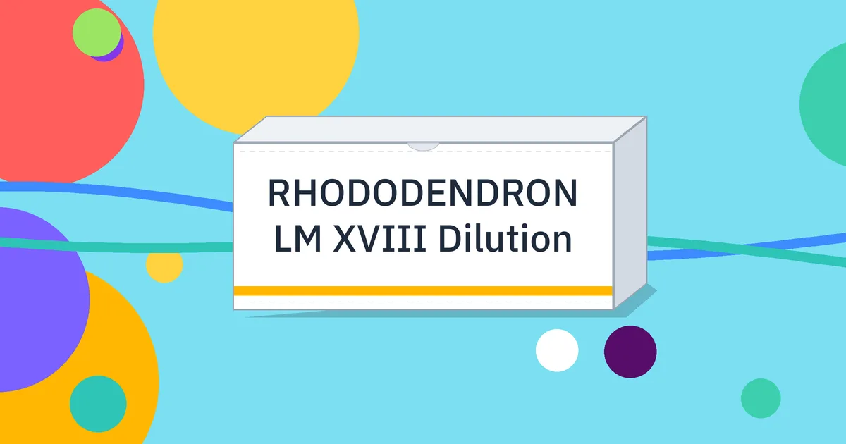 Symbolbild: Packung mit der Aufschrift RHODODENDRON LM XVIII Dilution (PZN 04498215) – Verfügbarkeit und Bezug in Apotheken in Frankfurt am Main