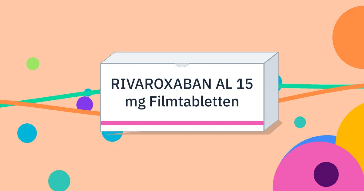 Symbolbild: Packung mit der Aufschrift RIVAROXABAN AL 15 mg Filmtabletten (PZN 19094972) – Verfügbarkeit und Bezug in Apotheken in Frankfurt am Main