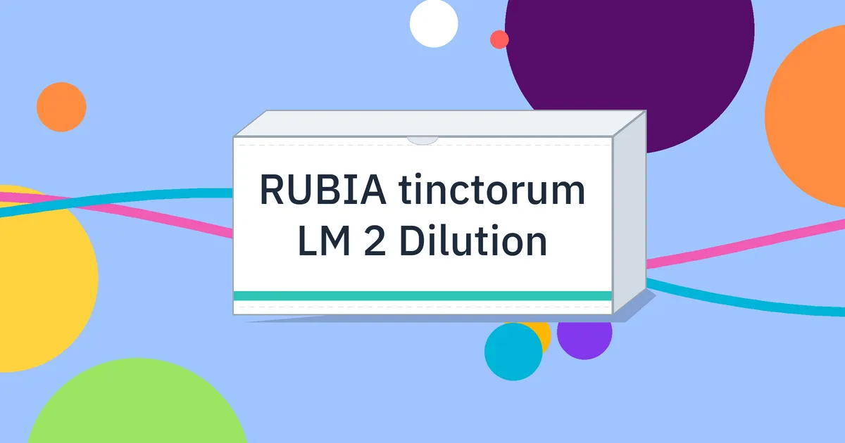 Symbolbild: Packung mit der Aufschrift RUBIA tinctorum LM 2 Dilution (PZN 13056634) – Verfügbarkeit und Bezug in Apotheken in Frankfurt am Main