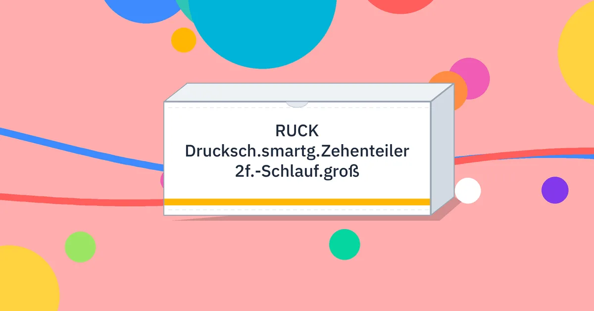 Symbolbild: Packung mit der Aufschrift RUCK Drucksch.smartg.Zehenteiler 2f.-Schlauf.groß (PZN 16905022) – Verfügbarkeit und Bezug in Apotheken in Frankfurt am Main
