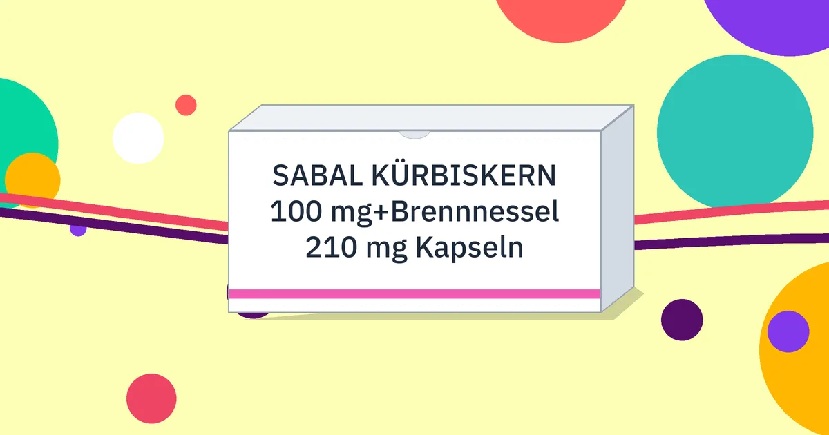Symbolbild: Packung mit der Aufschrift SABAL KÜRBISKERN 100 mg+Brennnessel 210 mg Kapseln (PZN 11668505) – Verfügbarkeit und Bezug in Apotheken in Frankfurt am Main