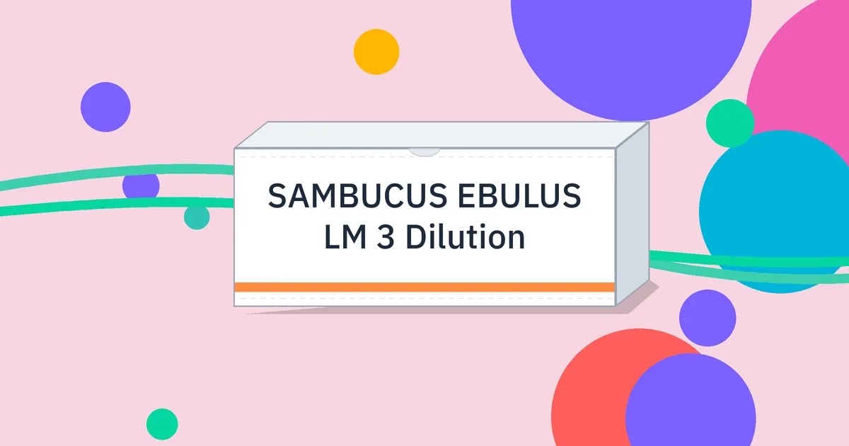 Symbolbild: Packung mit der Aufschrift SAMBUCUS EBULUS LM 3 Dilution (PZN 13180311) – Verfügbarkeit und Bezug in Apotheken in Frankfurt am Main