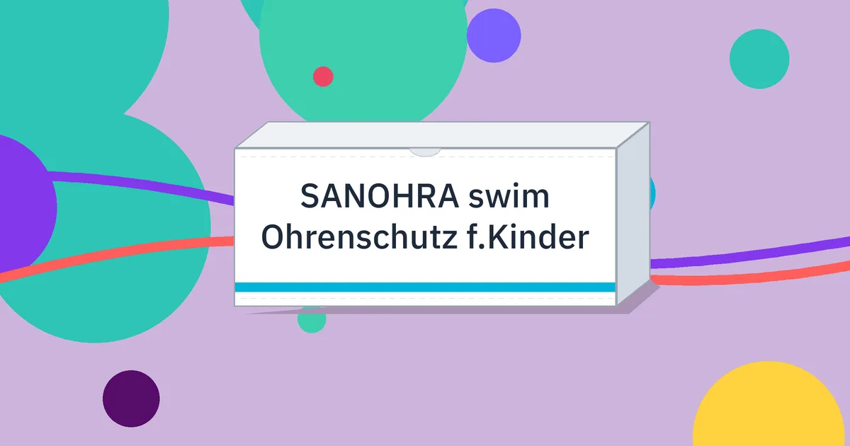 Symbolbild: Packung mit der Aufschrift SANOHRA swim Ohrenschutz f.Kinder (PZN 05729065) – Verfügbarkeit und Bezug in Apotheken in Frankfurt am Main