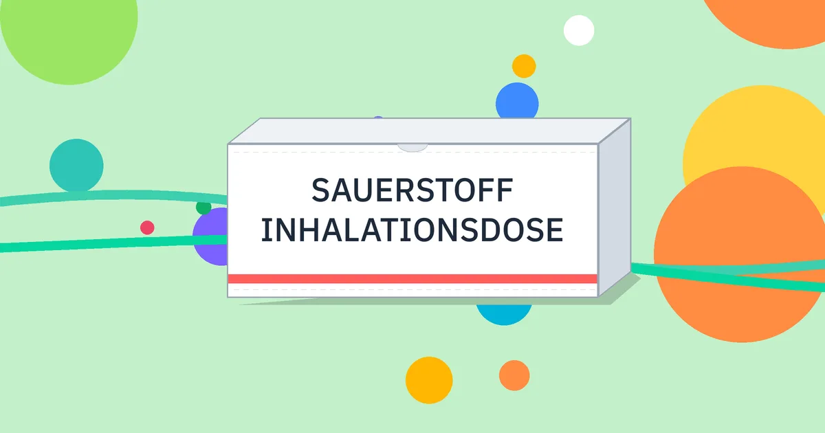 Symbolbild: Packung mit der Aufschrift SAUERSTOFF INHALATIONSDOSE (PZN 06869325) – Verfügbarkeit und Bezug in Apotheken in Frankfurt am Main