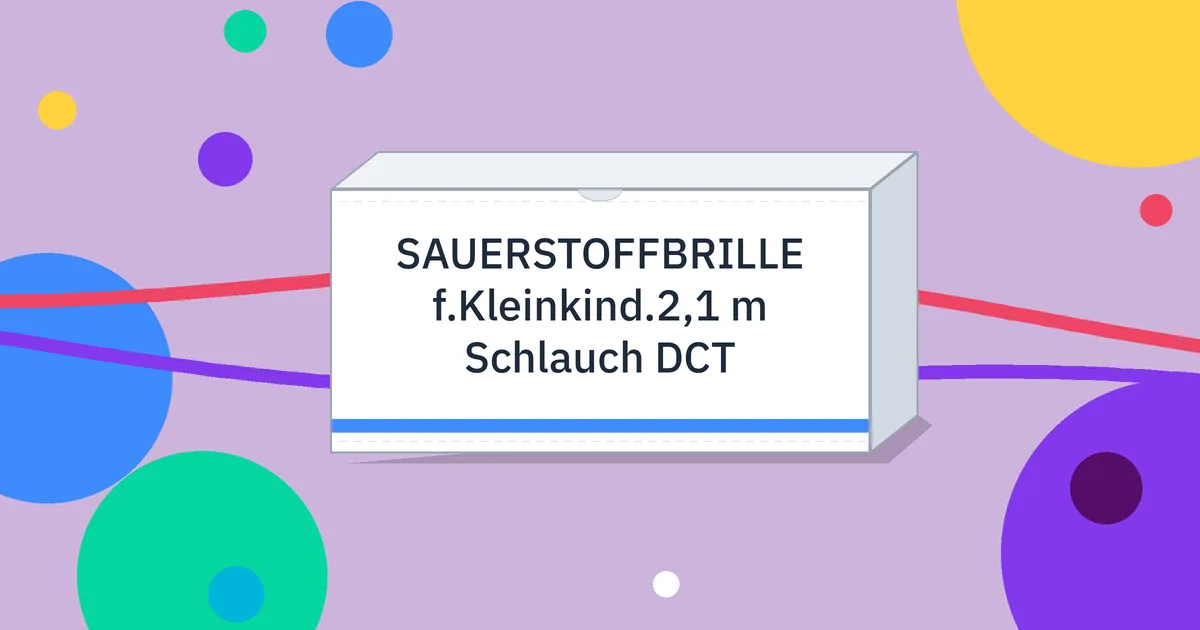 Symbolbild: Packung mit der Aufschrift SAUERSTOFFBRILLE f.Kleinkind.2,1 m Schlauch DCT (PZN 02758089) – Verfügbarkeit und Bezug in Apotheken in Frankfurt am Main
