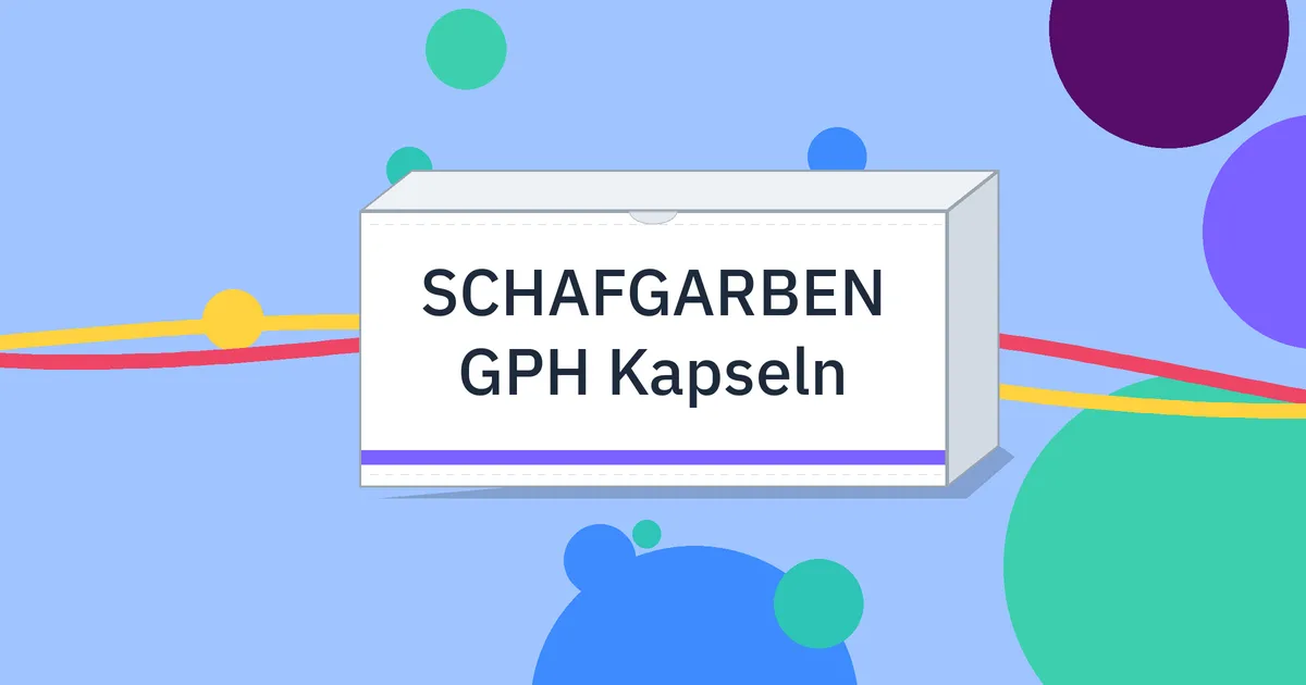 Symbolbild: Packung mit der Aufschrift SCHAFGARBEN GPH Kapseln (PZN 08404116) – Verfügbarkeit und Bezug in Apotheken in Frankfurt am Main