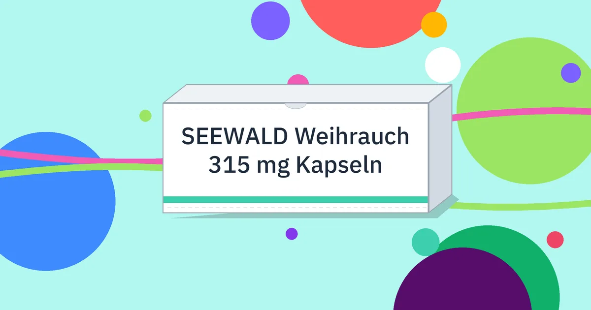 Symbolbild: Packung mit der Aufschrift SEEWALD Weihrauch 315 mg Kapseln (PZN 19816224) – Verfügbarkeit und Bezug in Apotheken in Frankfurt am Main