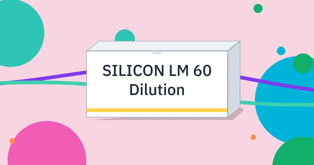 Symbolbild: Packung mit der Aufschrift SILICON LM 60 Dilution (PZN 13678620) – Verfügbarkeit und Bezug in Apotheken in Frankfurt am Main