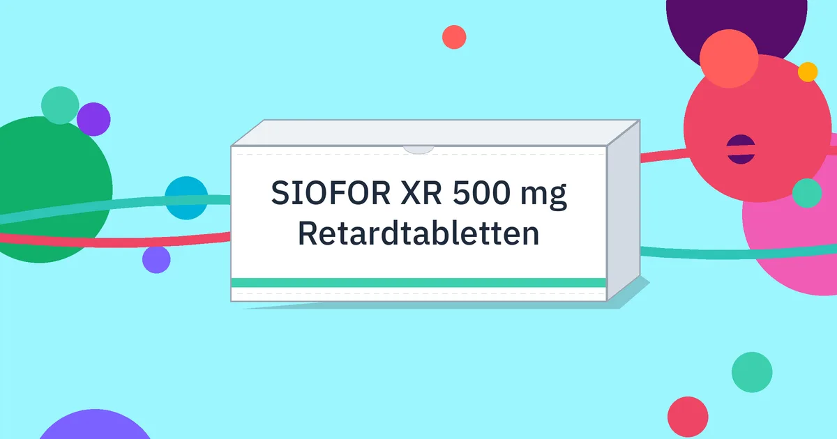 Symbolbild: Packung mit der Aufschrift SIOFOR XR 500 mg Retardtabletten (PZN 17275830) – Verfügbarkeit und Bezug in Apotheken in Frankfurt am Main