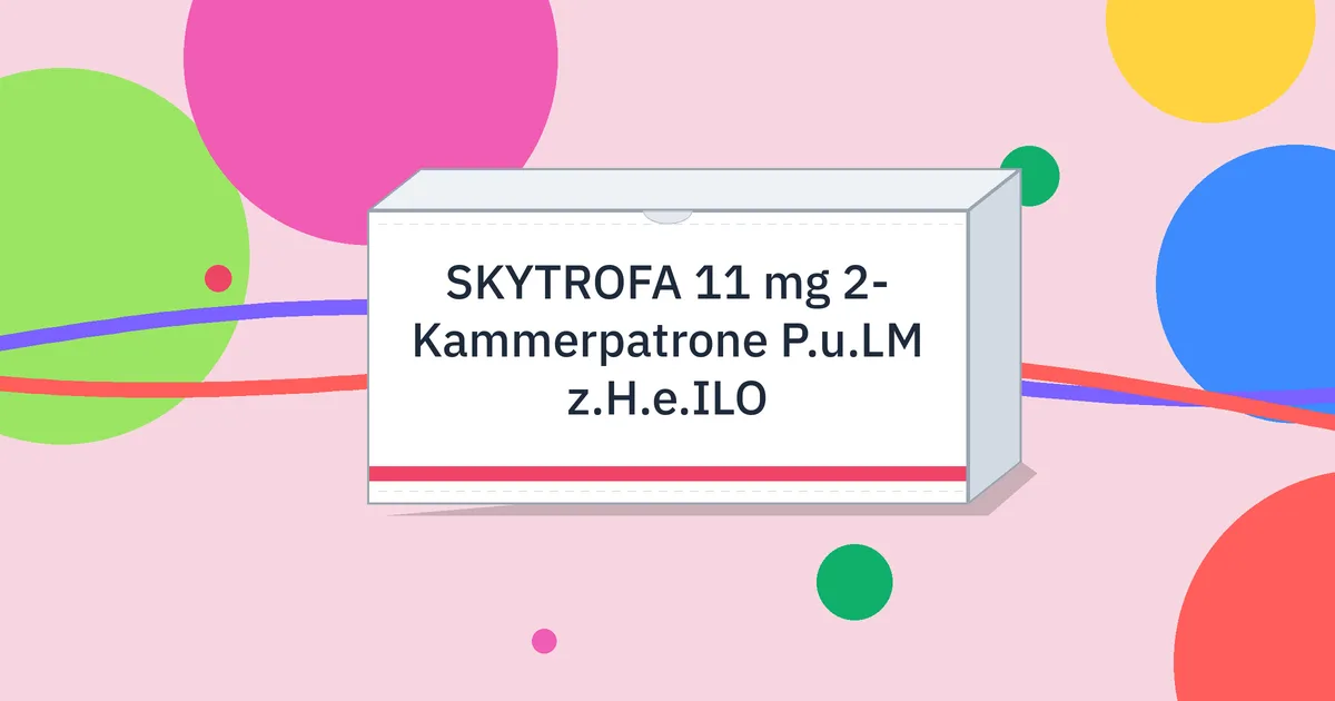 Symbolbild: Packung mit der Aufschrift SKYTROFA 11 mg 2-Kammerpatrone P.u.LM z.H.e.ILO (PZN 18231740) – Verfügbarkeit und Bezug in Apotheken in Frankfurt am Main