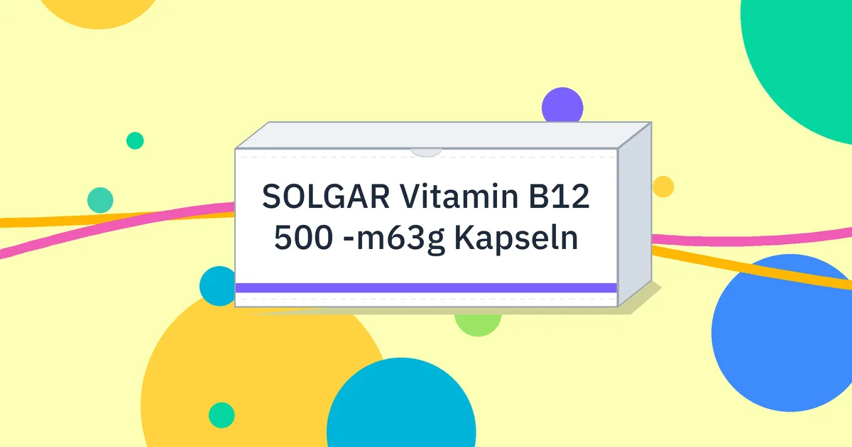 Symbolbild: Packung mit der Aufschrift SOLGAR Vitamin B12 500 -m63g Kapseln (PZN 19500886) – Verfügbarkeit und Bezug in Apotheken in Frankfurt am Main