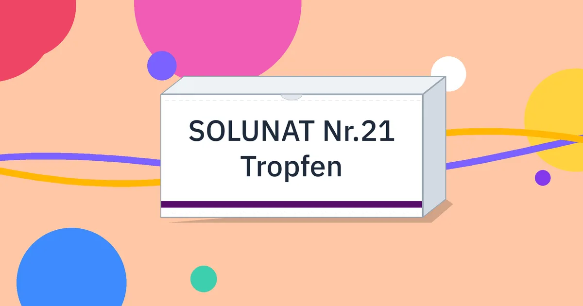 Symbolbild: Packung mit der Aufschrift SOLUNAT Nr.21 Tropfen (PZN 02944001) – Verfügbarkeit und Bezug in Apotheken in Frankfurt am Main