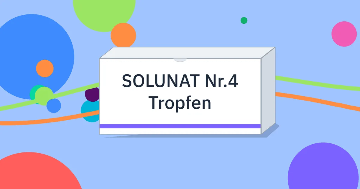 Symbolbild: Packung mit der Aufschrift SOLUNAT Nr.4 Tropfen (PZN 02938555) – Verfügbarkeit und Bezug in Apotheken in Frankfurt am Main