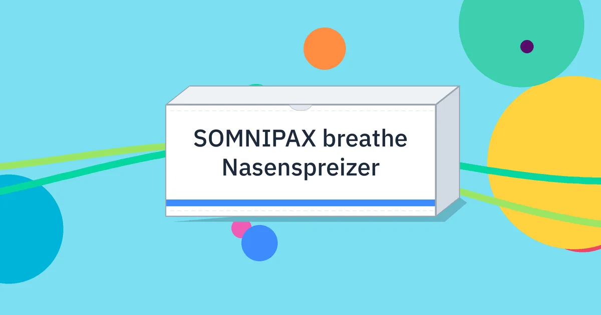 Symbolbild: Packung mit der Aufschrift SOMNIPAX breathe Nasenspreizer (PZN 14343488) – Verfügbarkeit und Bezug in Apotheken in Frankfurt am Main
