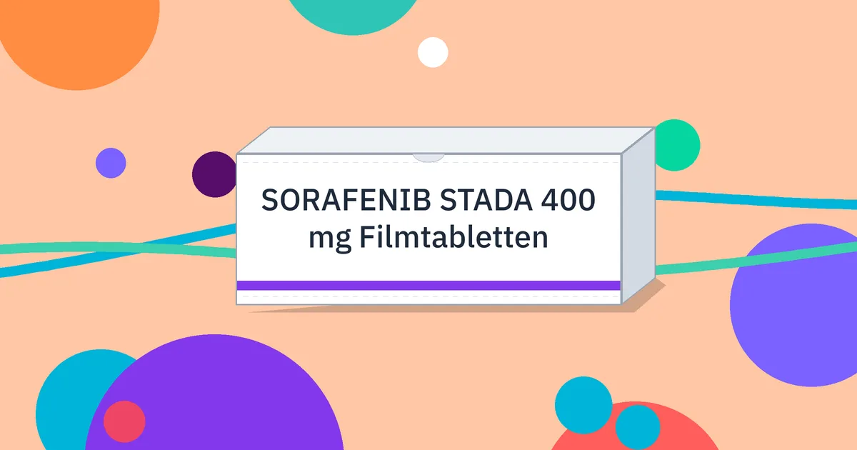 Symbolbild: Packung mit der Aufschrift SORAFENIB STADA 400 mg Filmtabletten (PZN 16886879) – Verfügbarkeit und Bezug in Apotheken in Frankfurt am Main