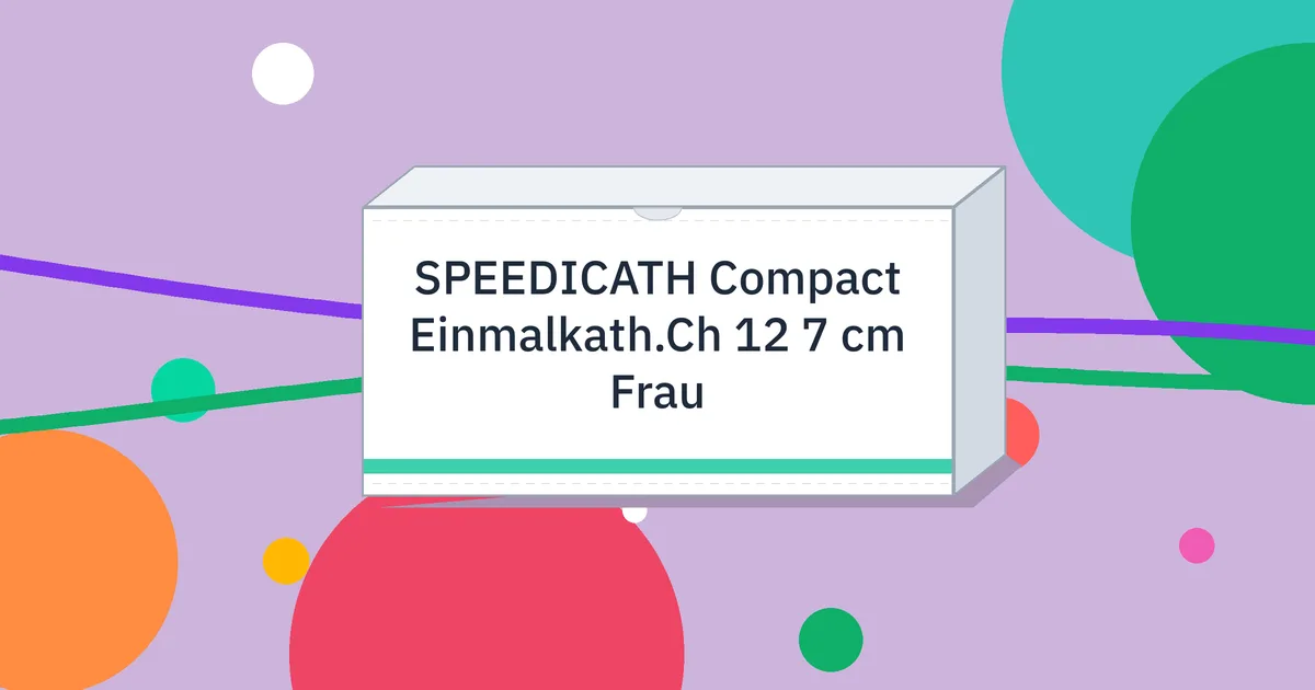 Symbolbild: Packung mit der Aufschrift SPEEDICATH Compact Einmalkath.Ch 12 7 cm Frau (PZN 20322088) – Verfügbarkeit und Bezug in Apotheken in Frankfurt am Main