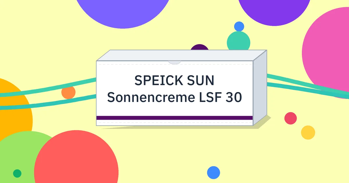 Symbolbild: Packung mit der Aufschrift SPEICK SUN Sonnencreme LSF 30 (PZN 19810032) – Verfügbarkeit und Bezug in Apotheken in Frankfurt am Main