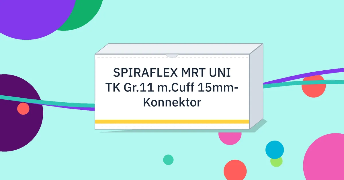 Symbolbild: Packung mit der Aufschrift SPIRAFLEX MRT UNI TK Gr.11 m.Cuff 15mm-Konnektor (PZN 12410826) – Verfügbarkeit und Bezug in Apotheken in Frankfurt am Main