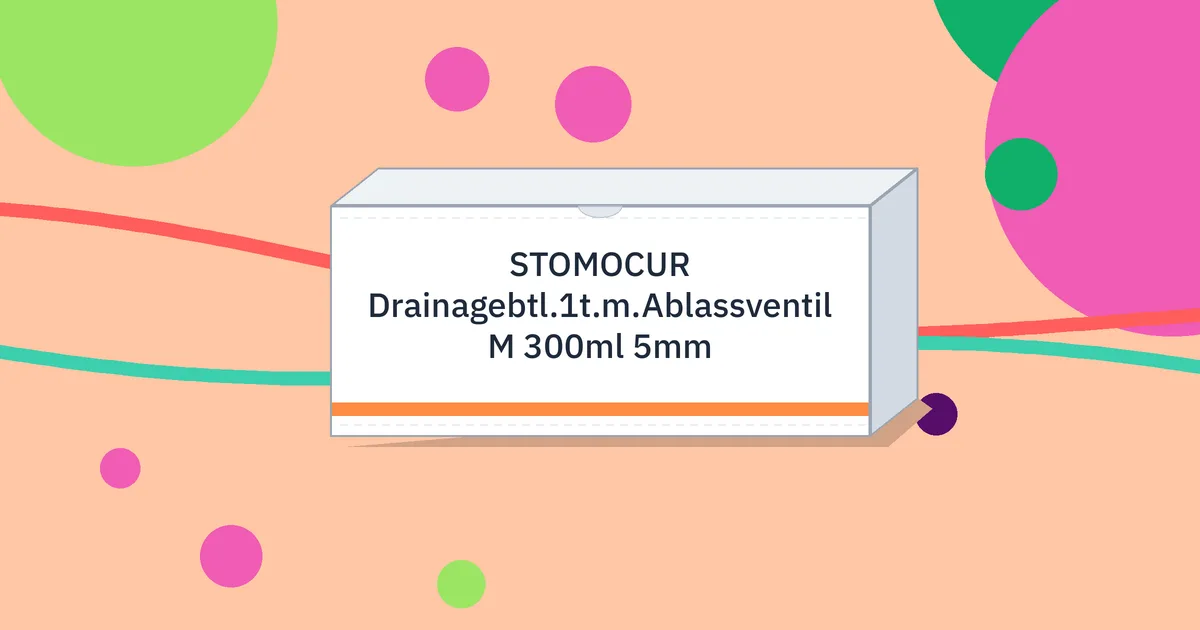 Symbolbild: Packung mit der Aufschrift STOMOCUR Drainagebtl.1t.m.Ablassventil M 300ml 5mm (PZN 18239227) – Verfügbarkeit und Bezug in Apotheken in Frankfurt am Main